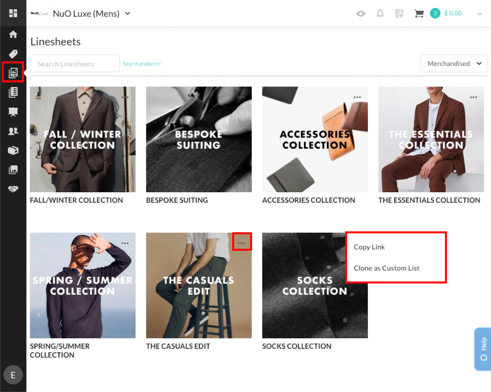 Linesheets for buyers – NuORDER Help Desk Home