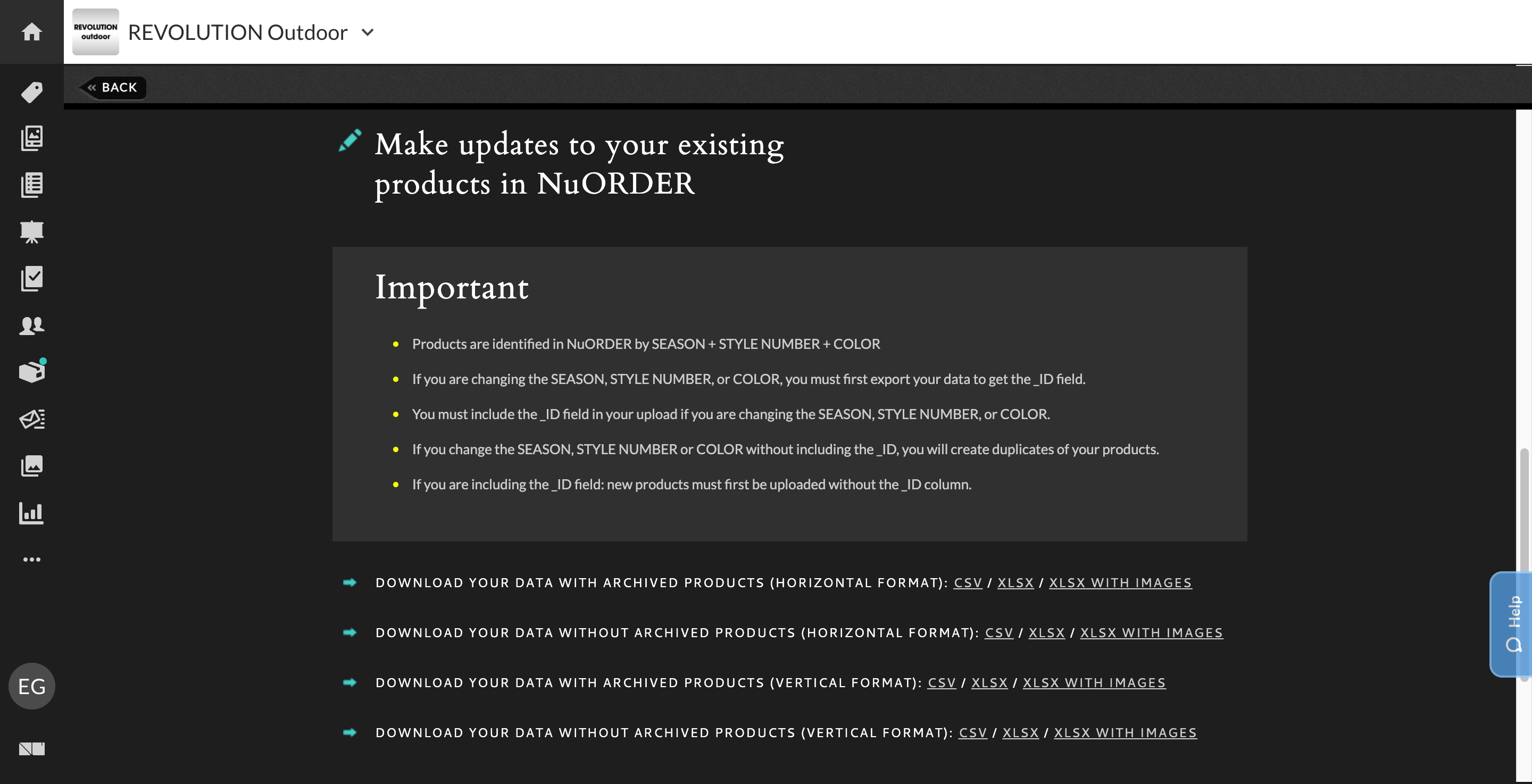 Add External Links In Product Data NuORDER Help Desk Home